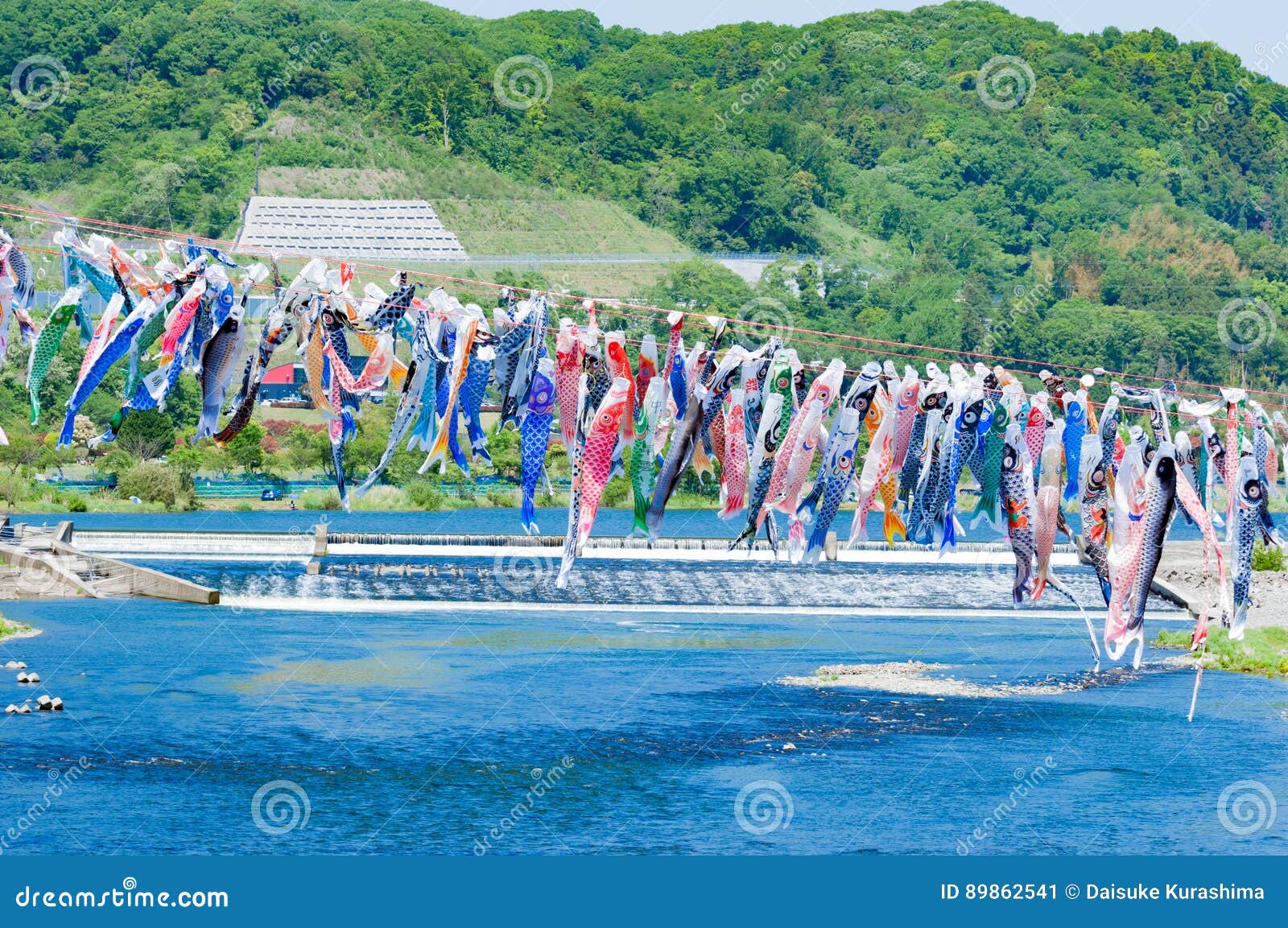 Carp Streamer Above the River Stock Image - Image of happiness, carp ...