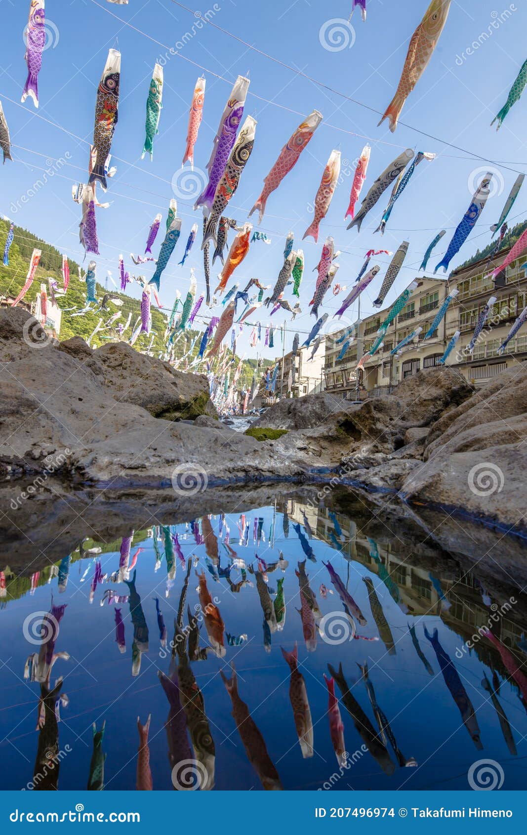 Carp Streamer Flying in the Sky Stock Photo - Image of rural, coast ...