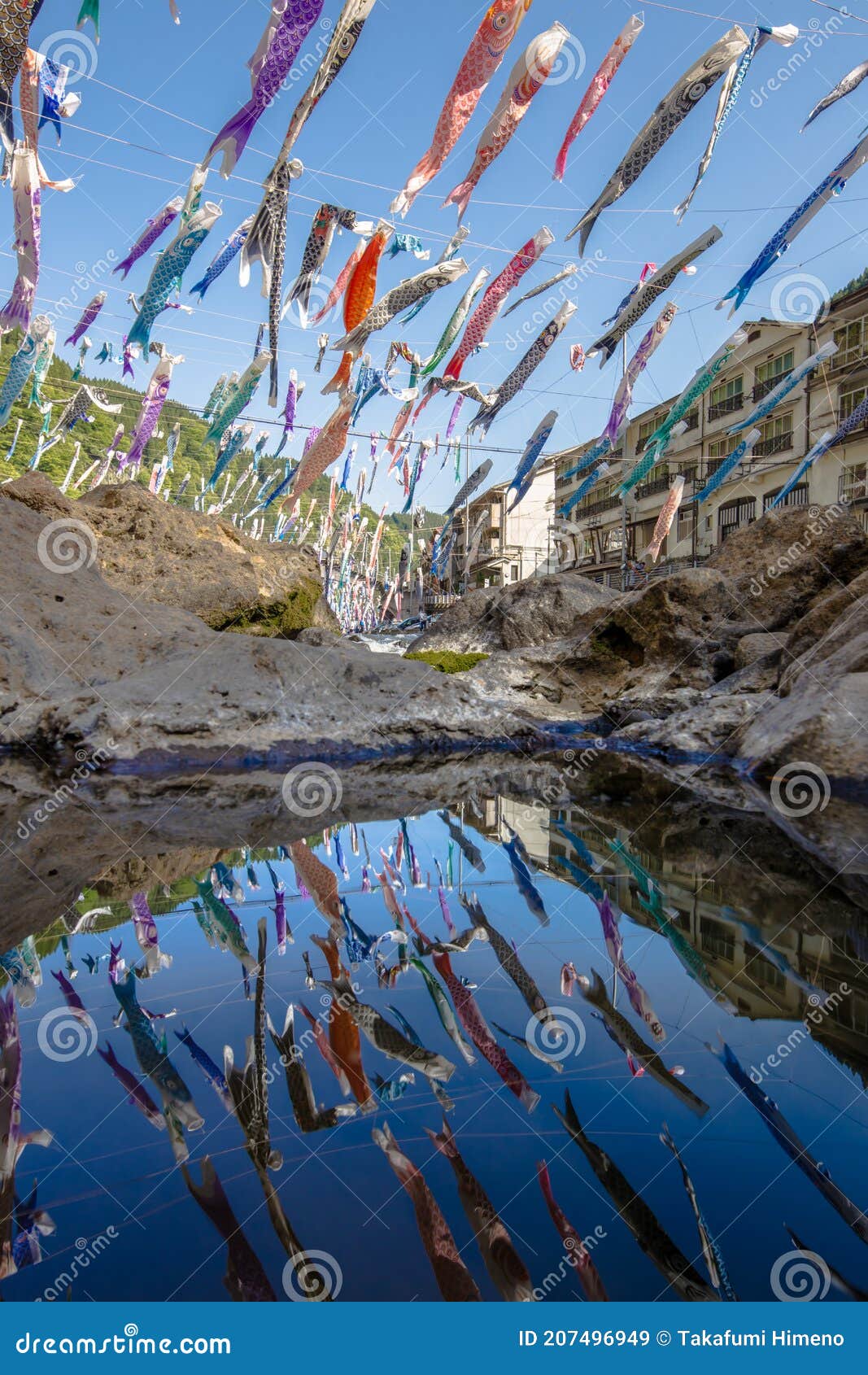Carp Streamer Flying in the Sky Stock Image - Image of flow, landscape ...