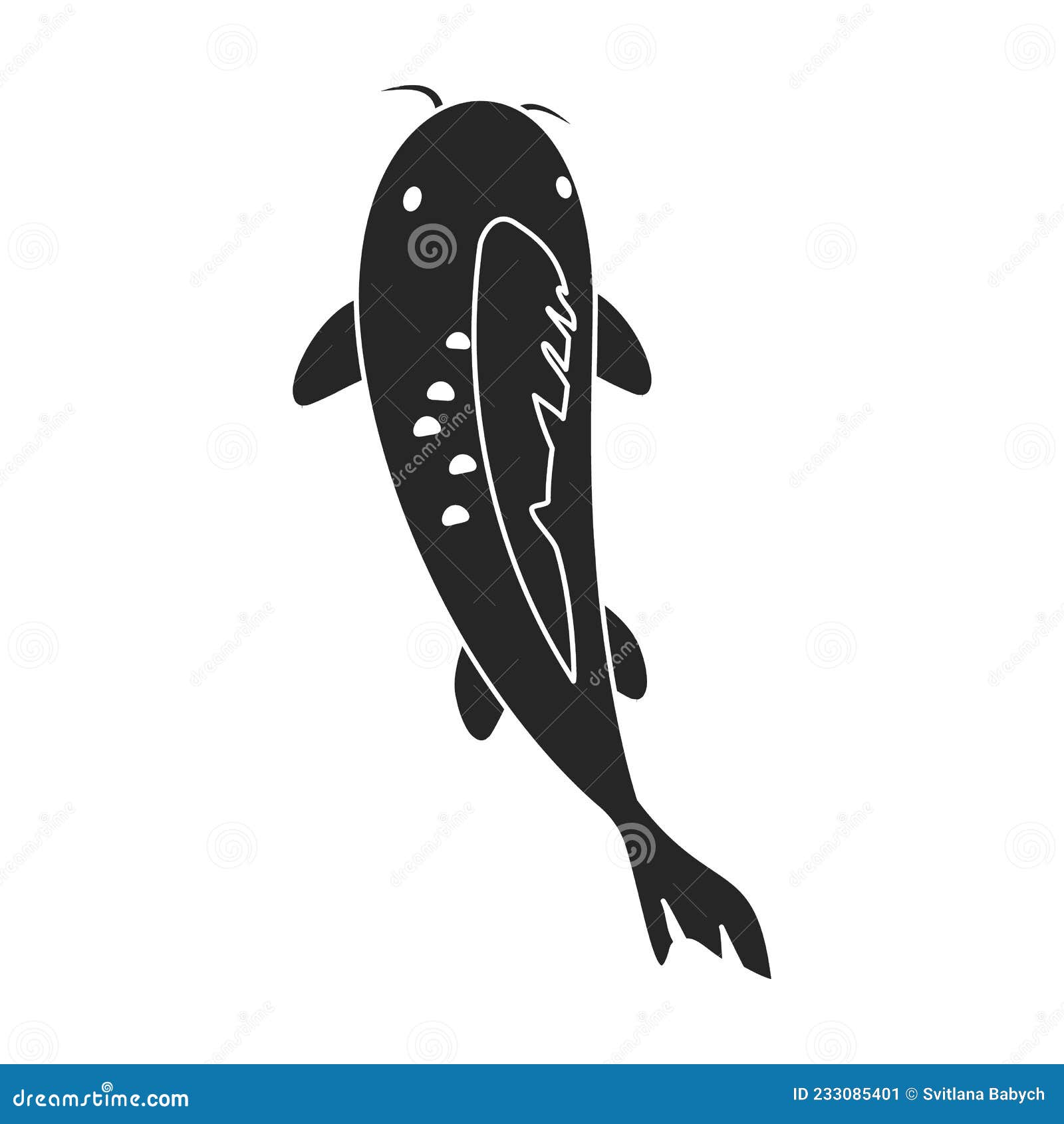 Carp Vector Icon.Blackvector Icon Isolated on White Background Carp ...