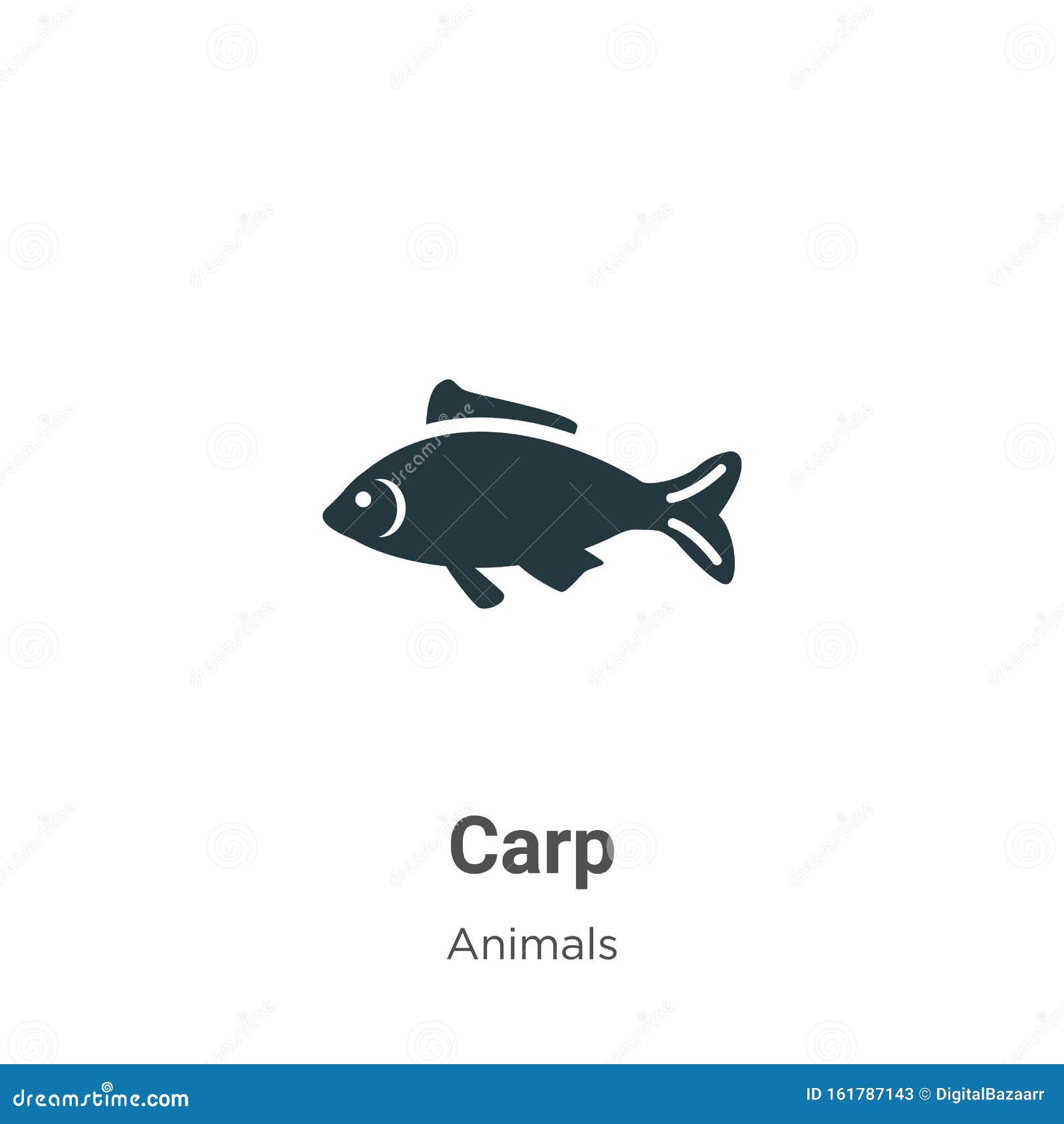 Carp Vector Icon on White Background. Flat Vector Carp Icon Symbol Sign ...