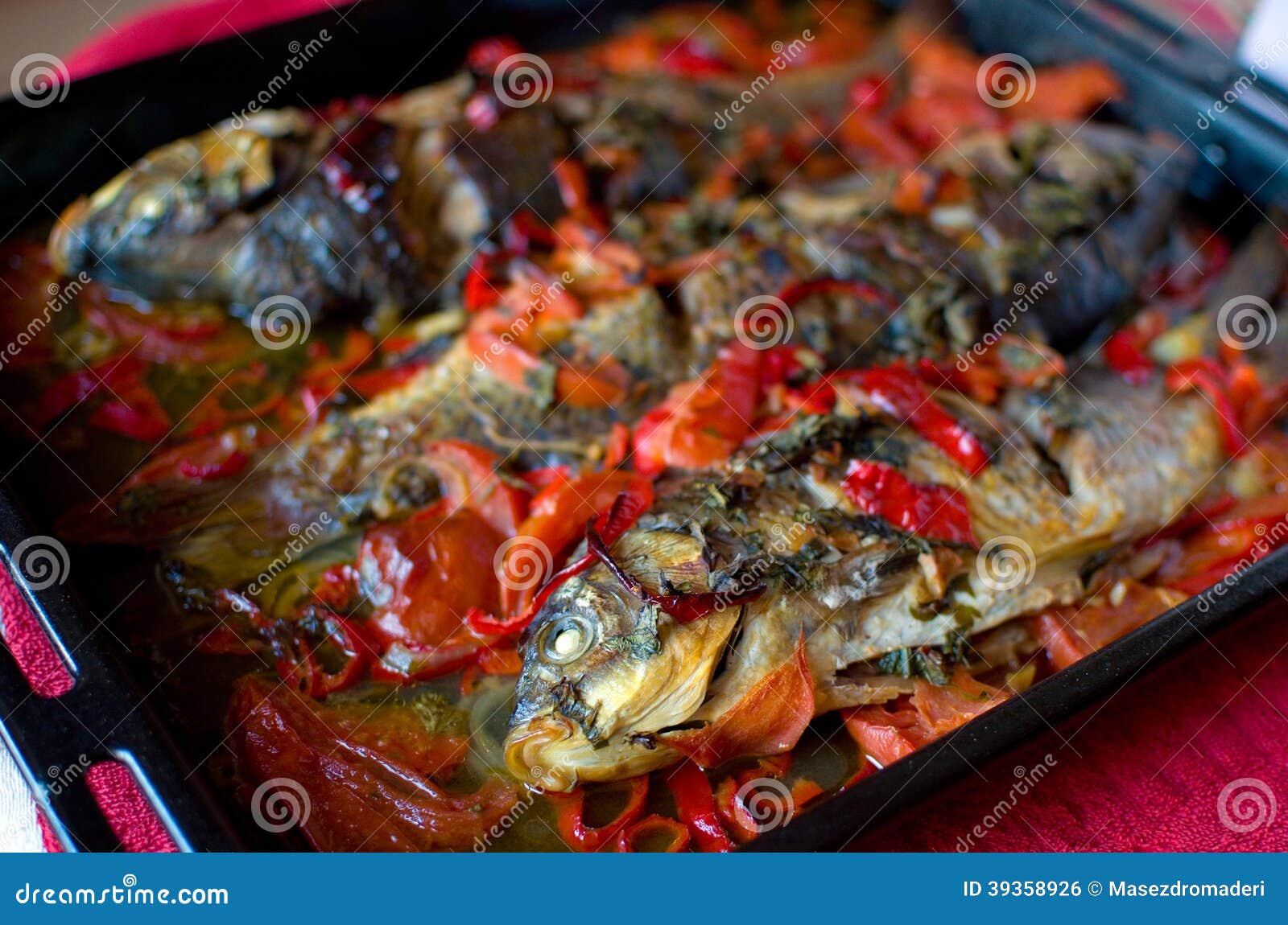 Carp and vegetables stew stock photo. Image of traditional - 39358926