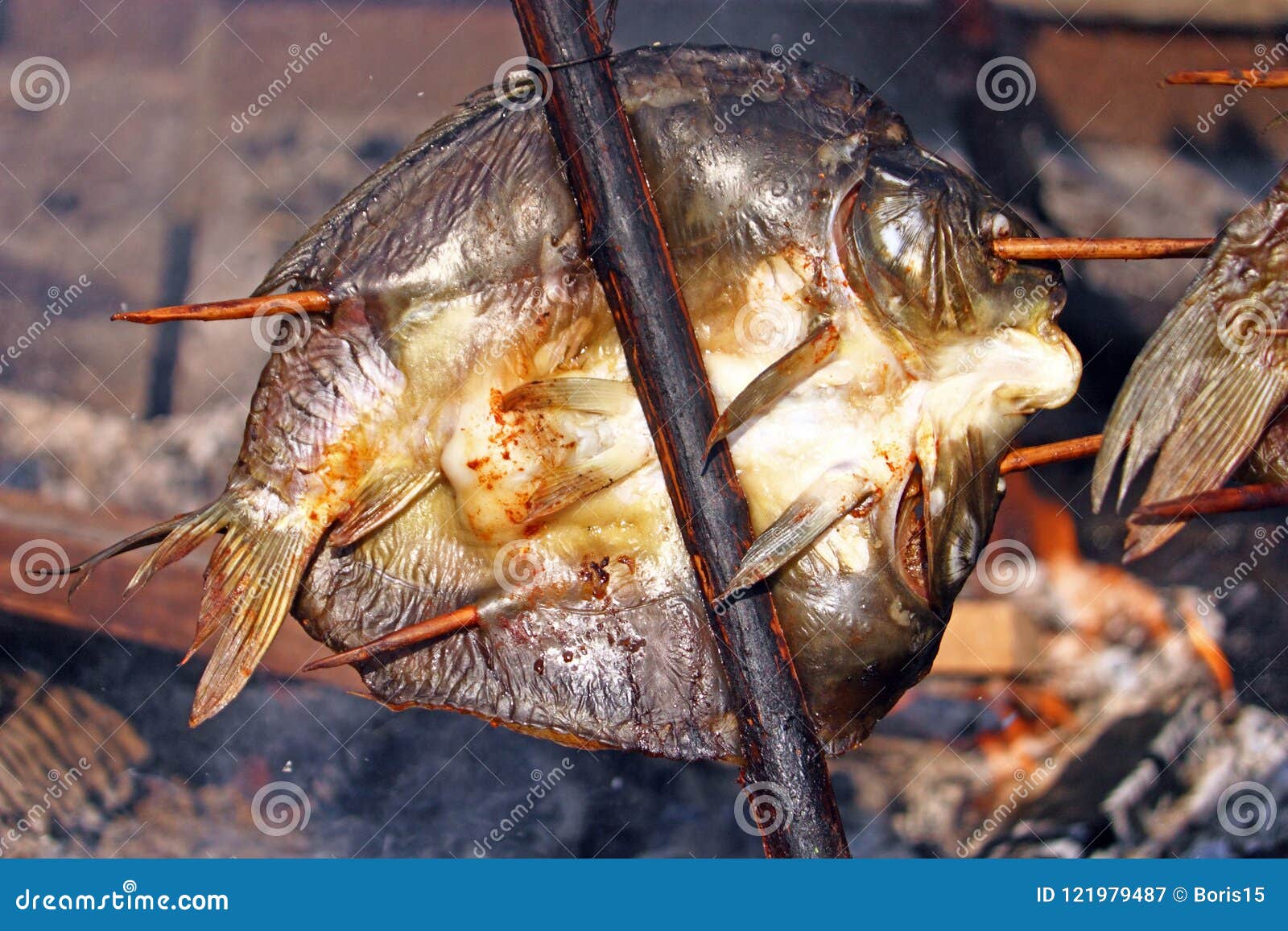 Carpa asada imagen de archivo. Imagen de ceniza, quijada - 121979487