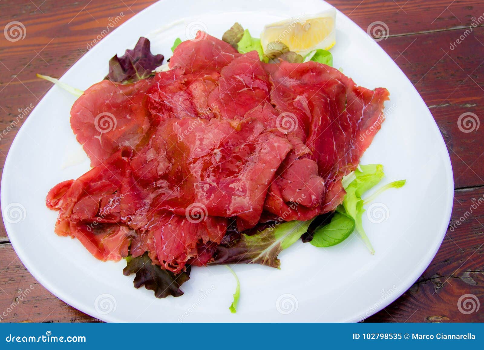 Carpaccio: Italian Dish of Slices of Raw Beef Stock Image - Image of ...