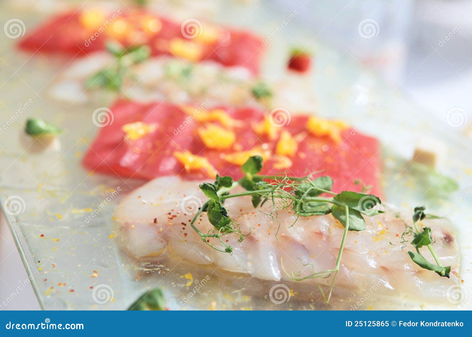 Carpaccio of Tuna and Seabass Stock Image - Image of fillet, branzino ...