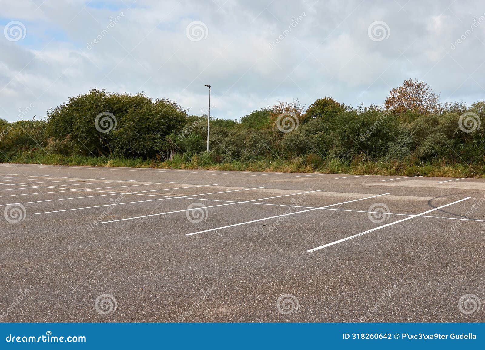 Carpark with Empty Parking Spots Stock Photo - Image of mall, sign ...