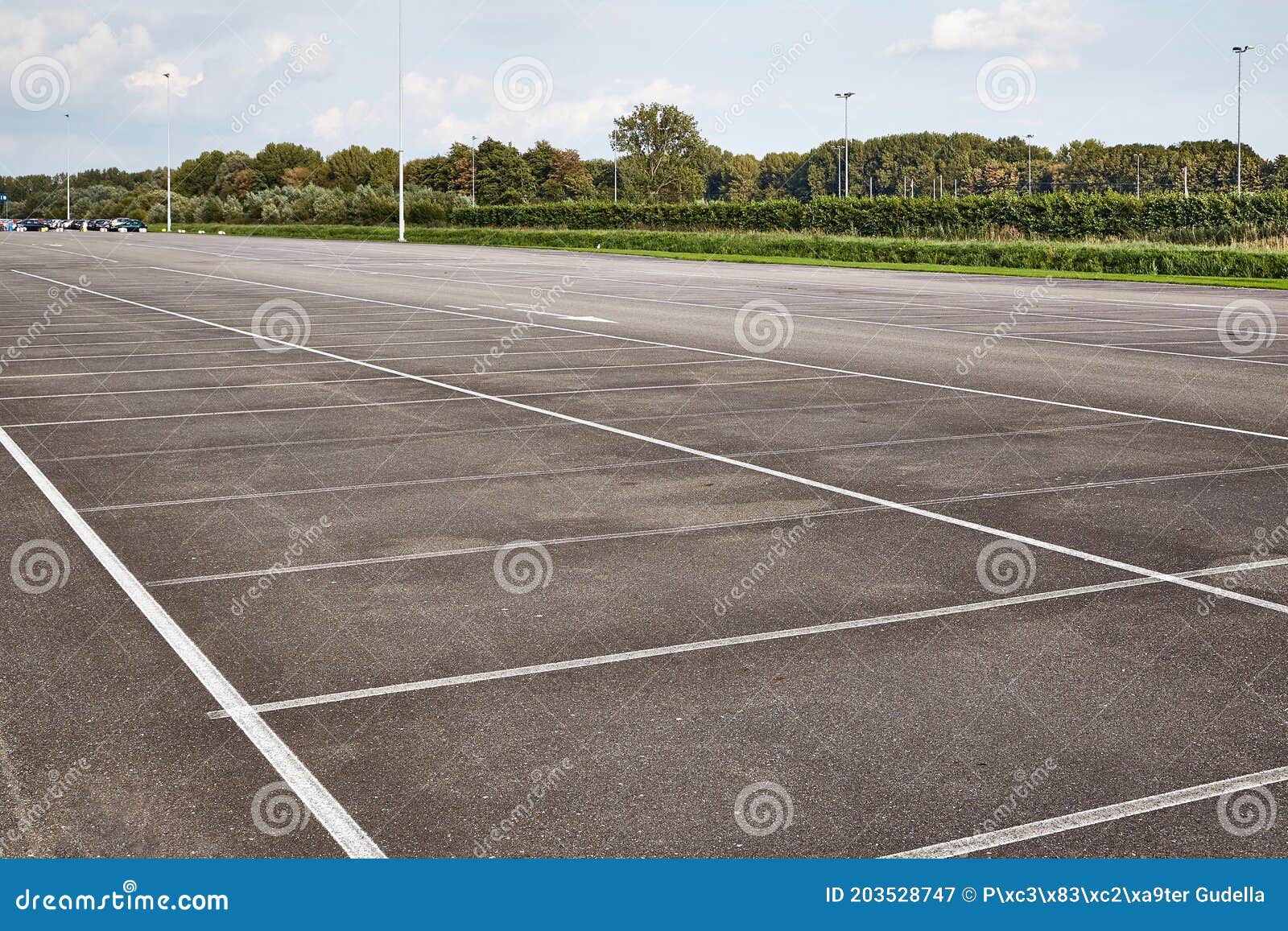 Carpark with empty spots stock image. Image of place - 203528747