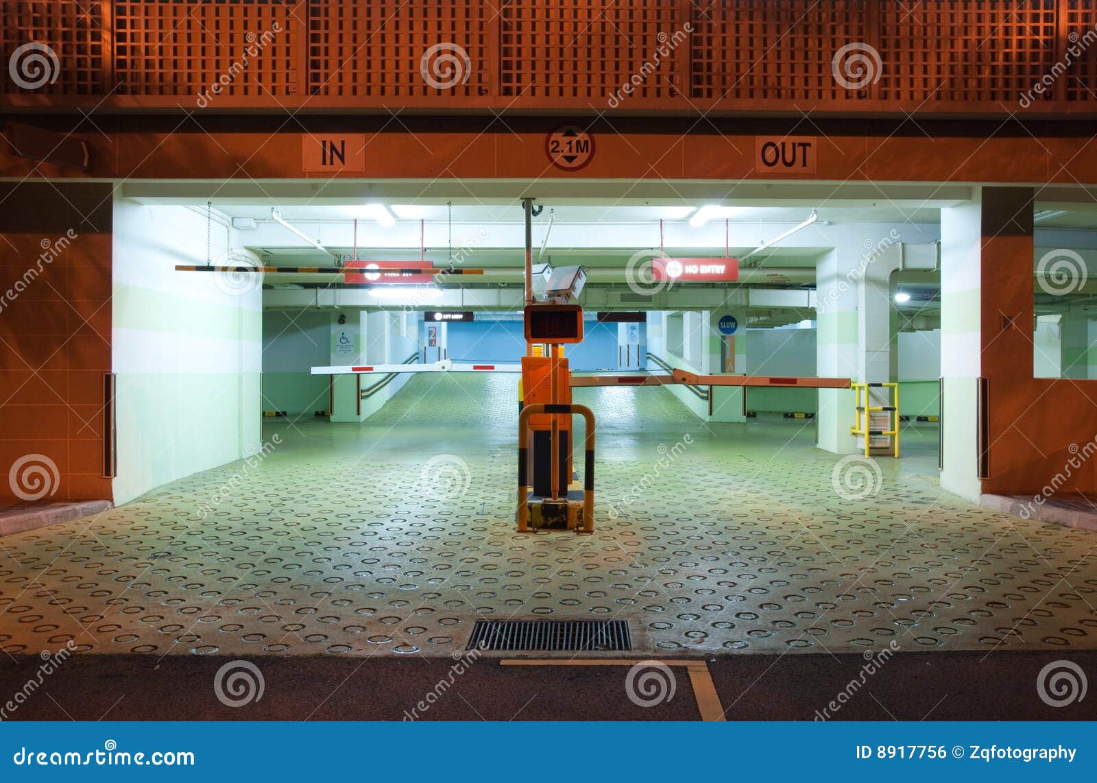 Carpark Interior stock photo. Image of pavement, green - 8917756