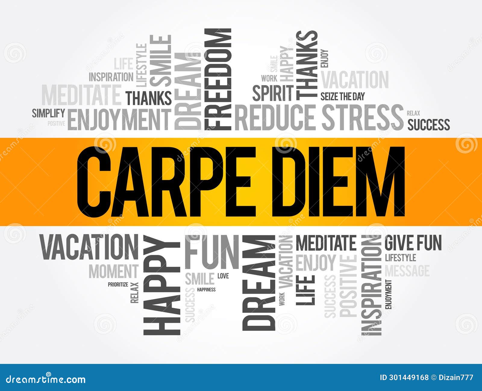 Carpe Diem Word Cloud Collage, Concept Background Stock Illustration ...