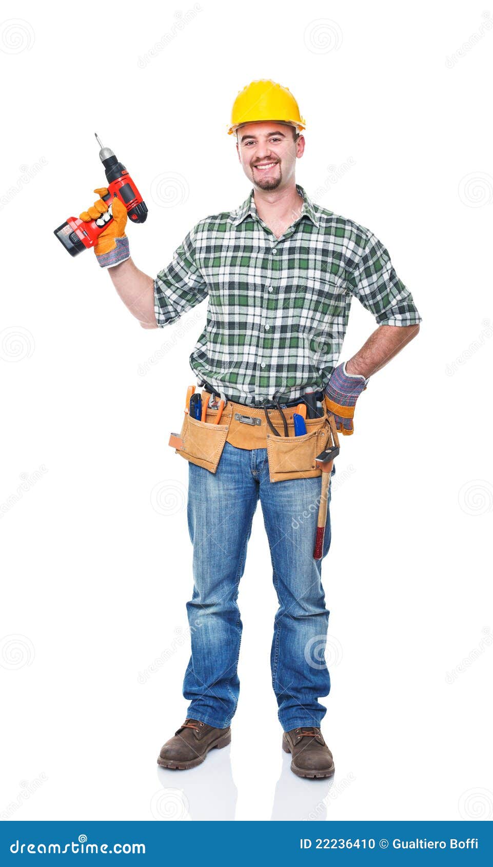 Carpenter stock photo. Image of construction, belt, hardhat - 22236410