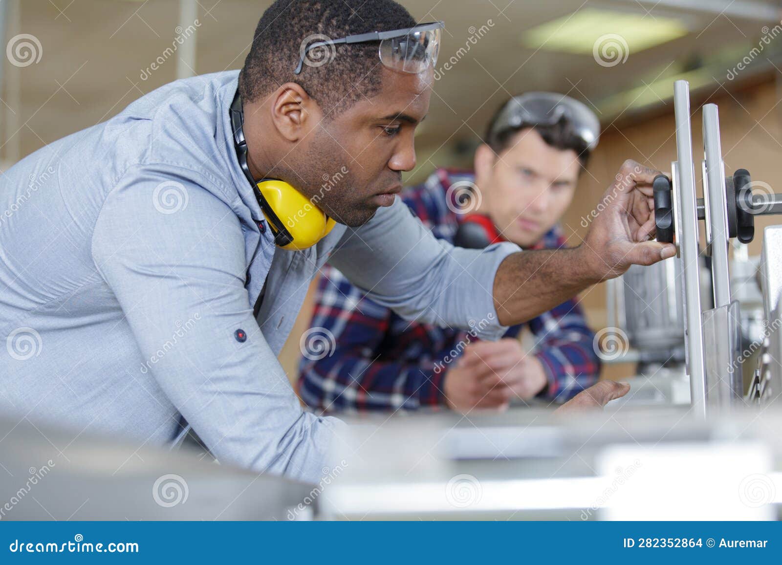 Carpenter with Apprentice in Training Period Stock Photo - Image of ...