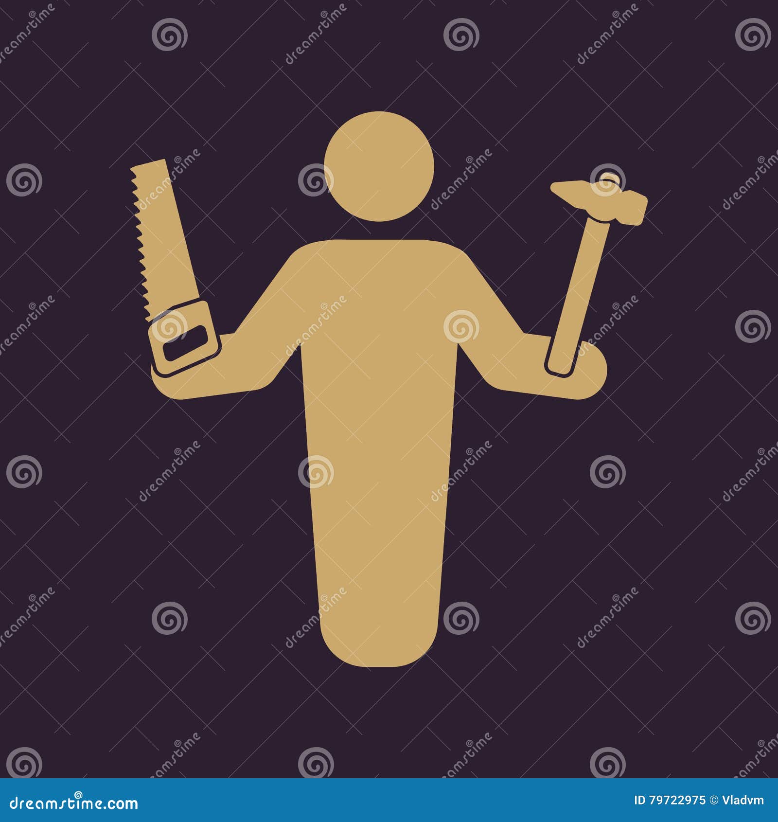 The Carpenter Avatar Icon. Builder and Handyman, Craftsman Symbol Stock ...