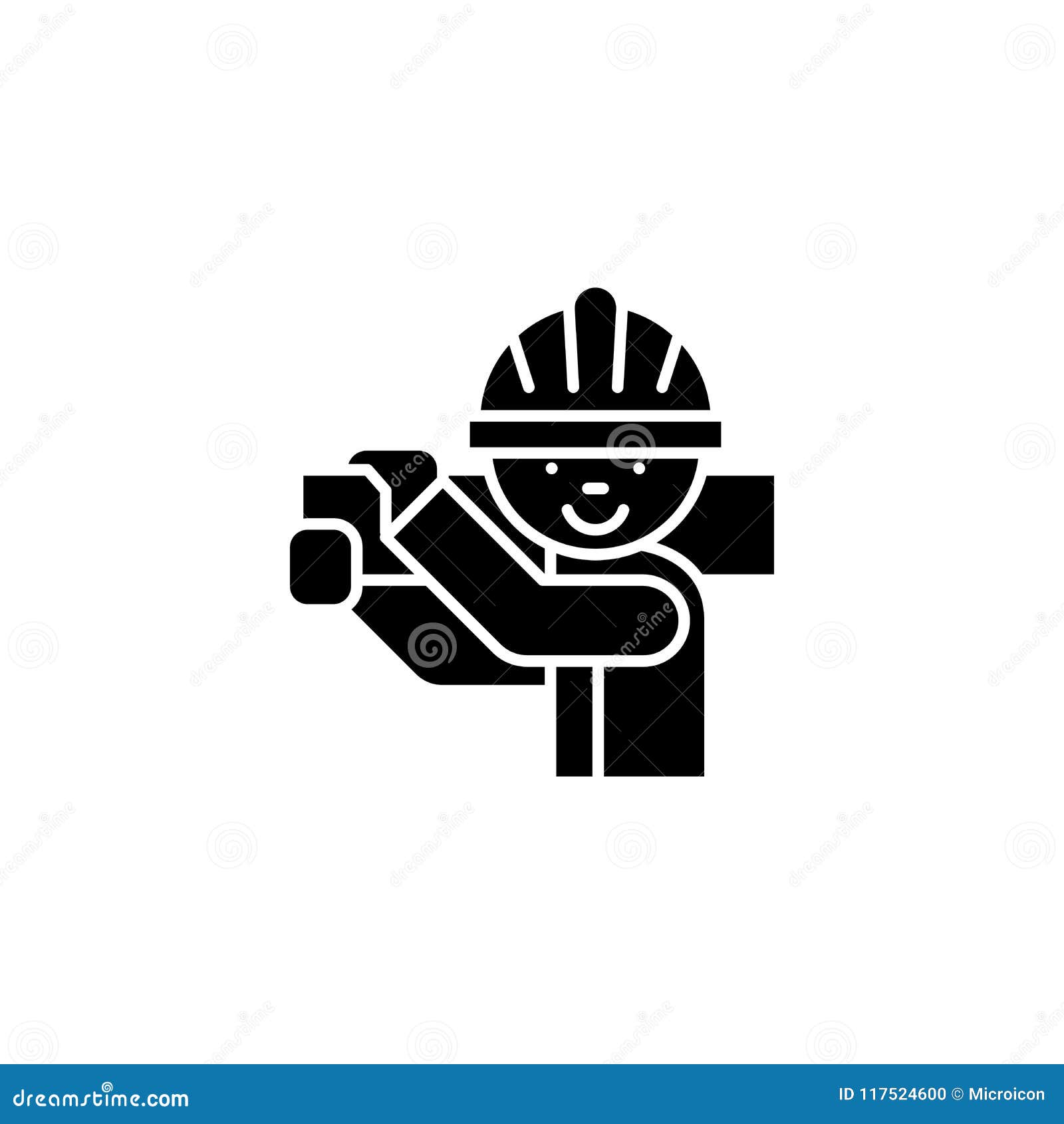 Carpenter Black Icon Concept. Carpenter Flat Vector Symbol, Sign ...