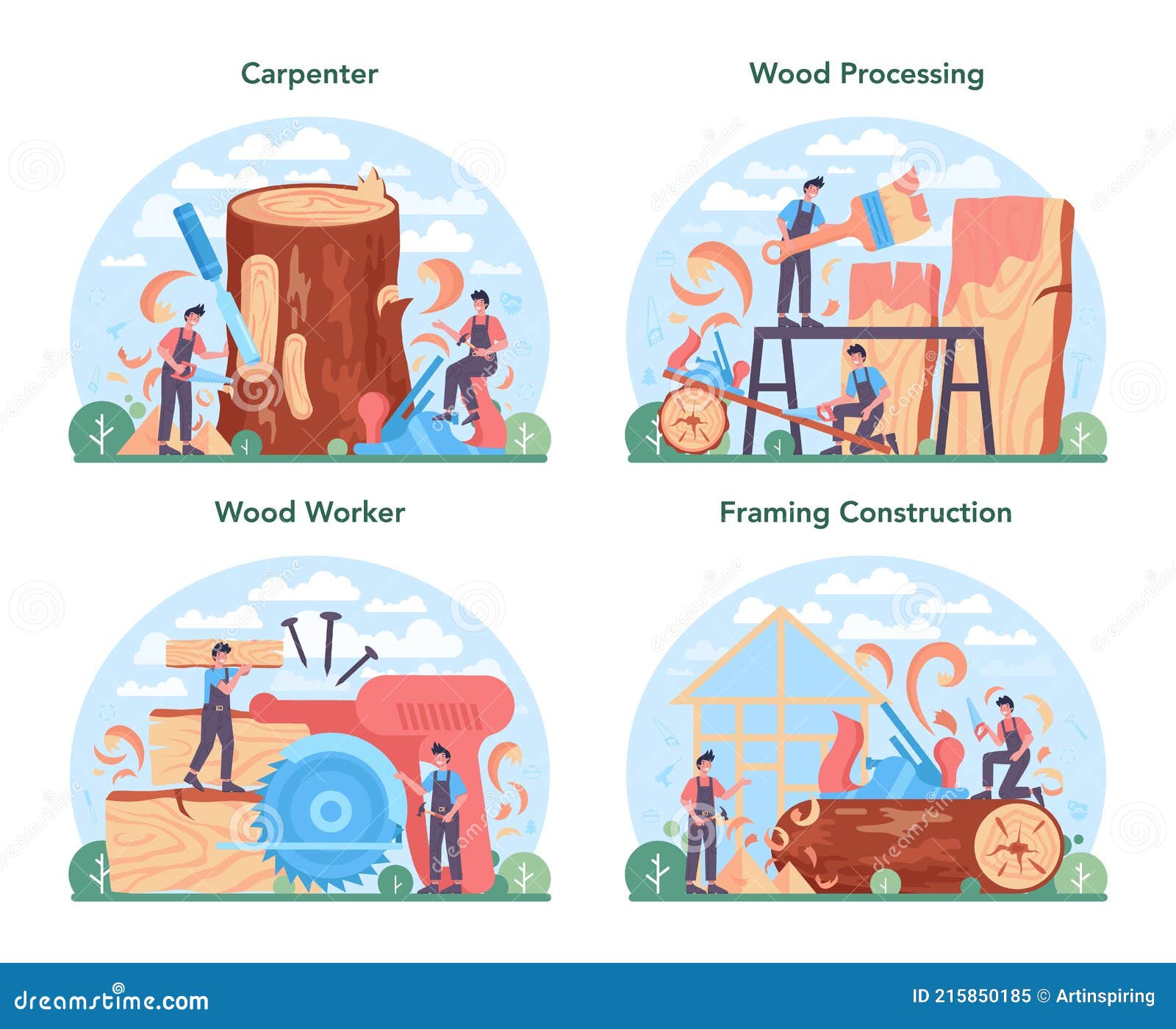 Wood Processing Machine Illustration Stock Illustrations – 262 Wood ...
