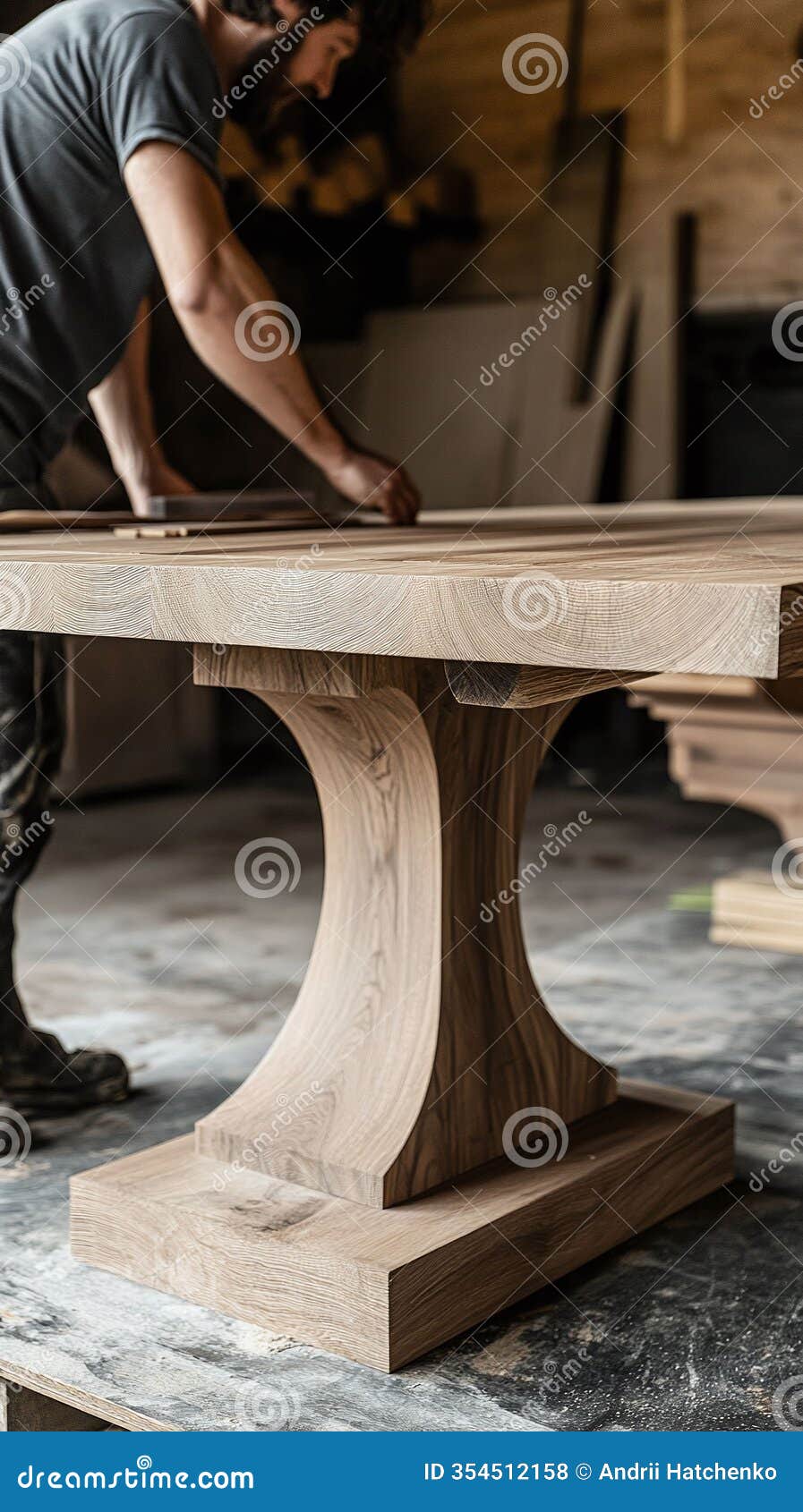 A Carpenter Crafting a Custom Dining Table for a Renovated Kitchen ...