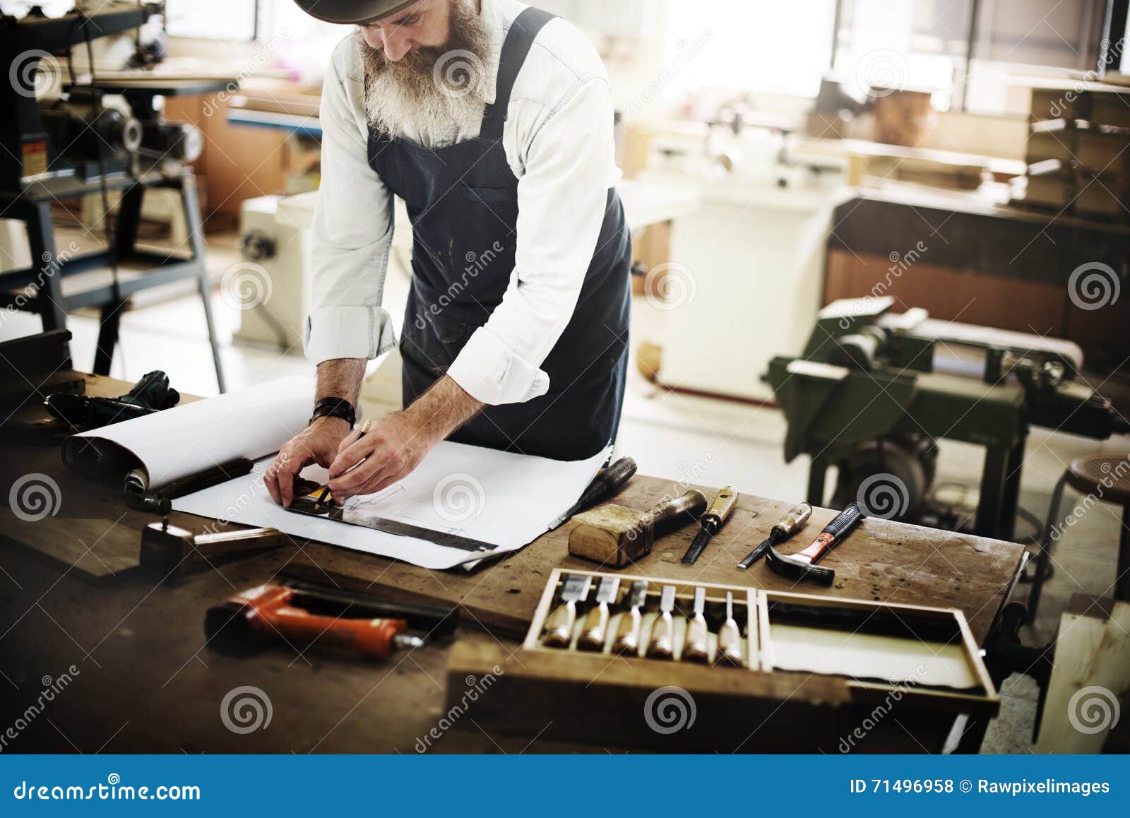 Carpenter Craftmanship Carpentry Handicraft Wooden Workshop Concept ...