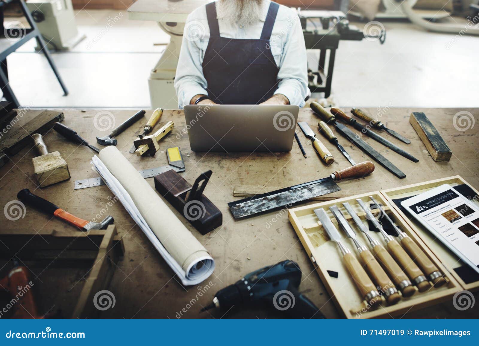 Carpenter Craftmanship Carpentry Handicraft Wooden Workshop Concept ...