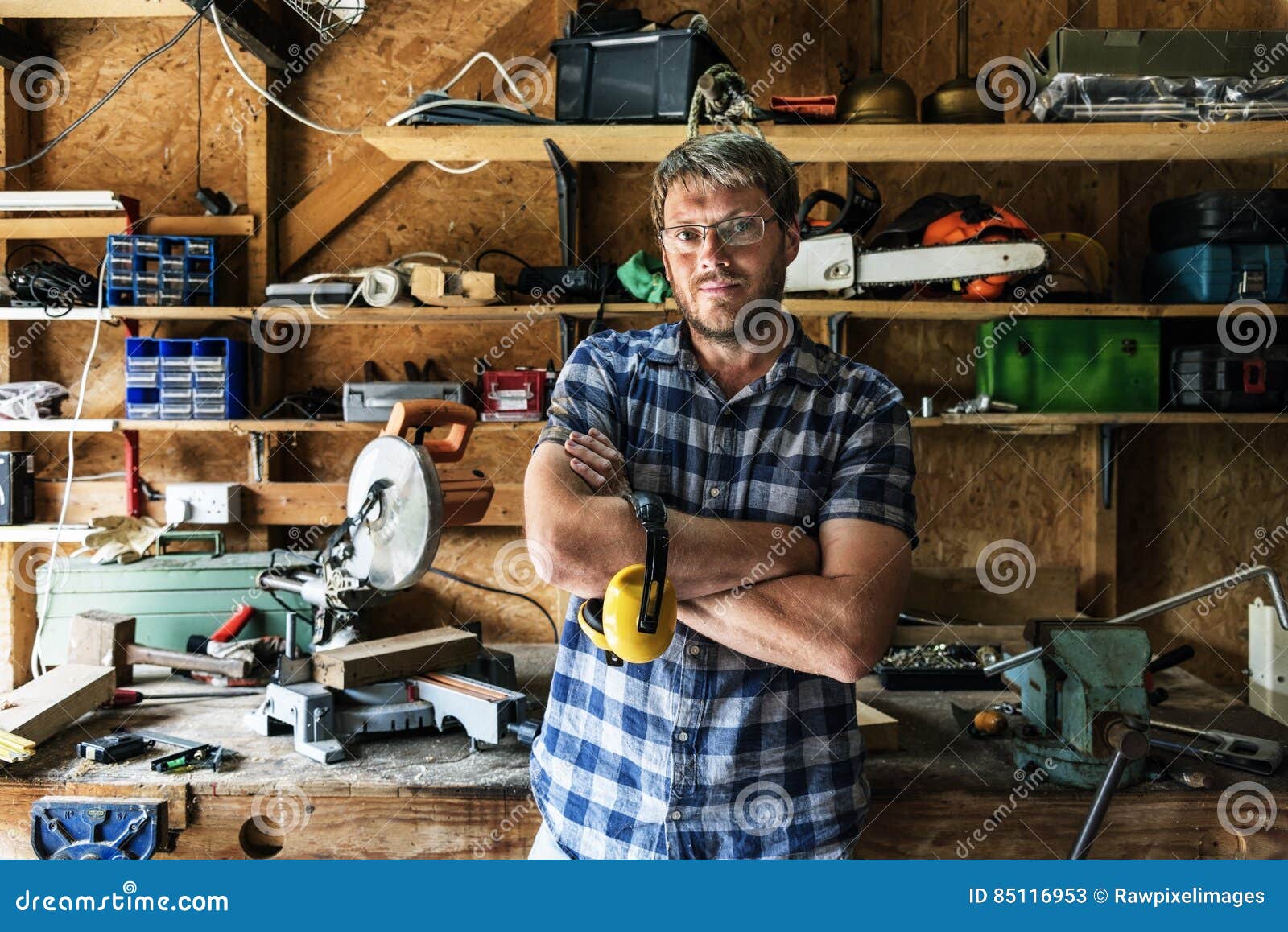 Carpenter Craftsman Lumber Timber Woodwork Concept Stock Image - Image ...