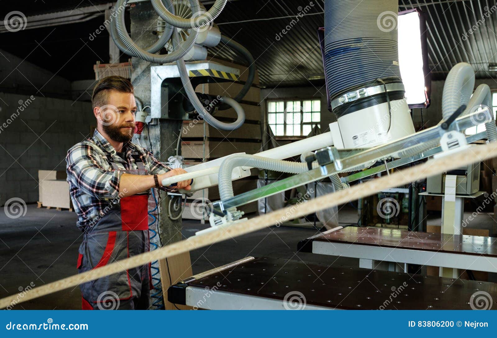 Carpenter Doing His Job in Carpentry Workshop Stock Photo - Image of ...