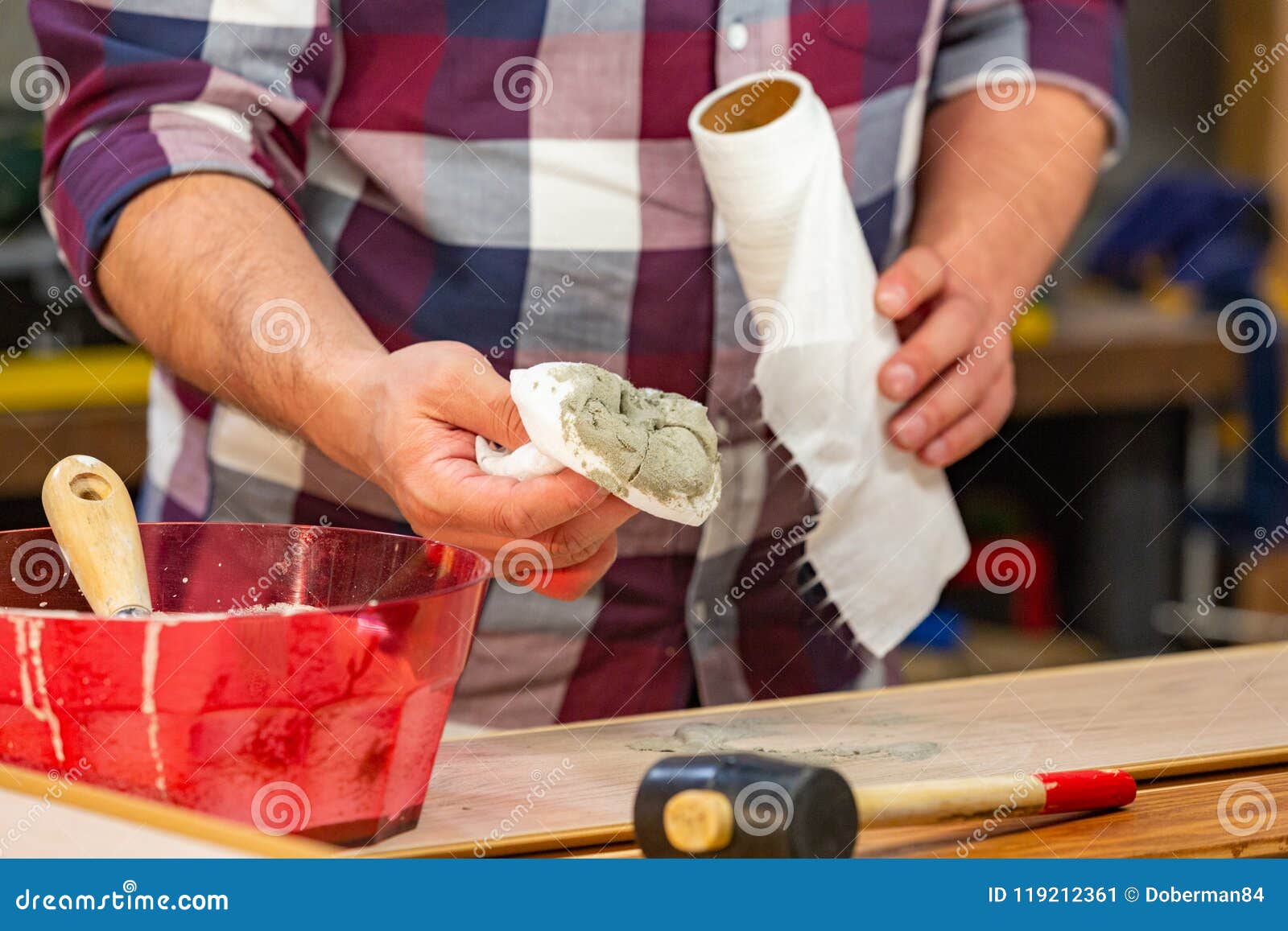 Carpenter Doing His Job in Carpentry Workshop. a Man in a Carpentry ...