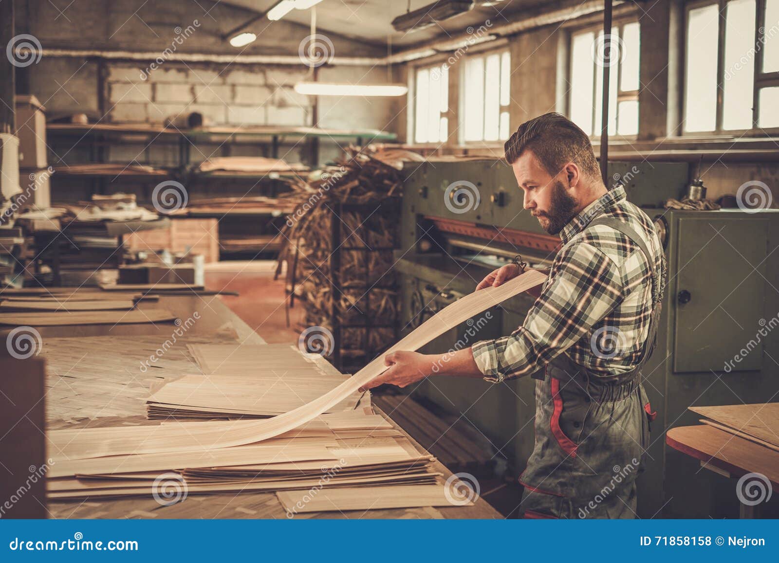 Carpenter Doing His Work in Carpentry Workshop. Stock Photo - Image of ...