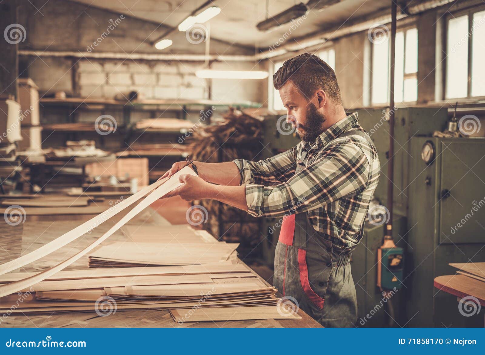 Carpenter Doing His Work in Carpentry Workshop. Stock Photo - Image of ...