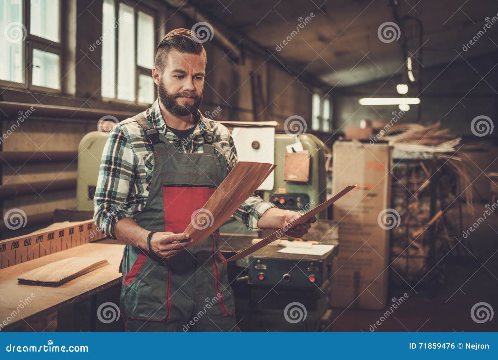 Carpenter Doing His Work in Carpentry Workshop. Stock Photo - Image of ...