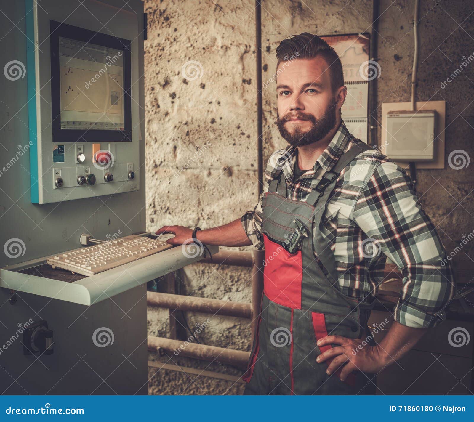 Carpenter Doing His Work in Carpentry Workshop. Stock Photo - Image of ...