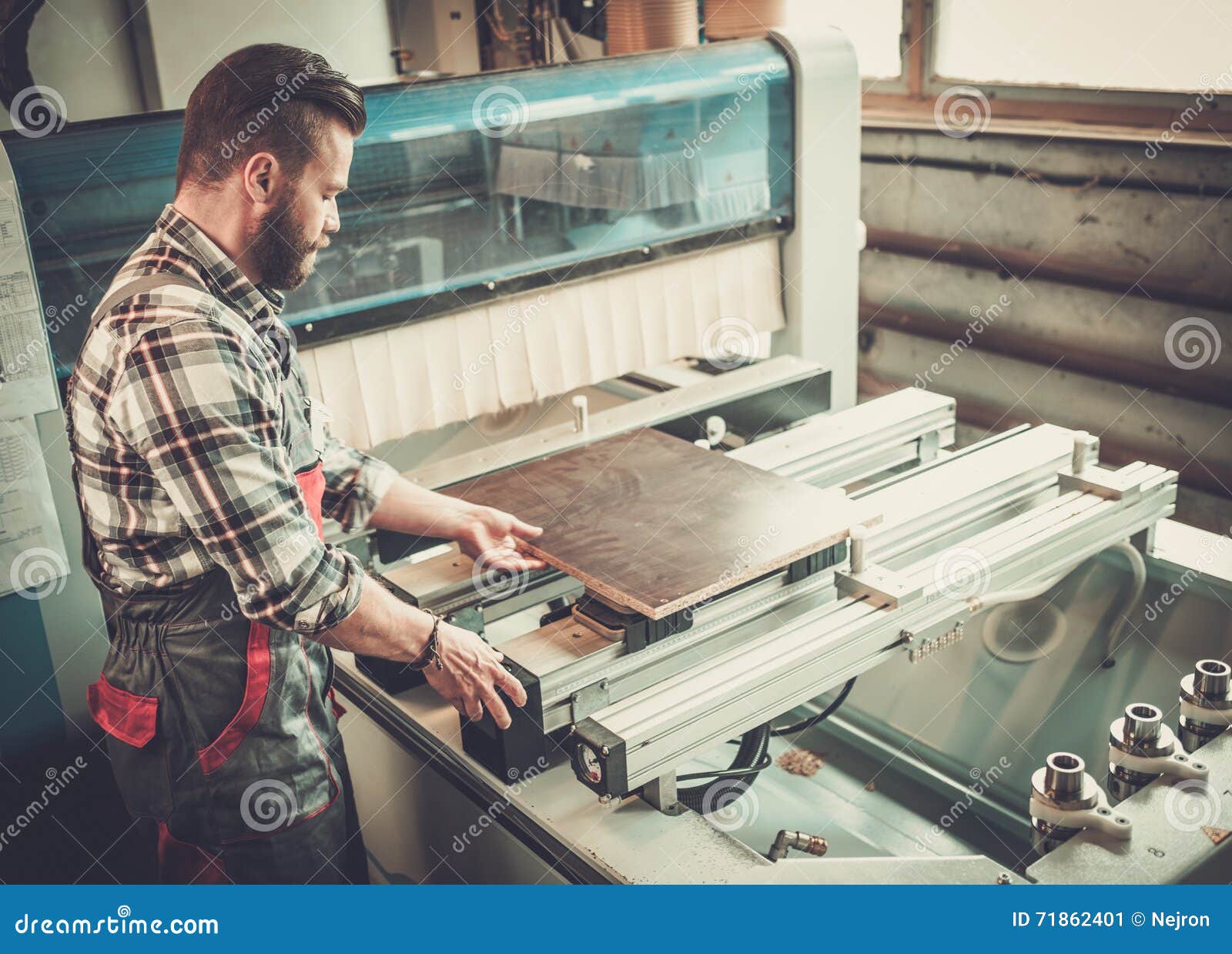Carpenter Doing His Work in Carpentry Workshop. Stock Image - Image of ...