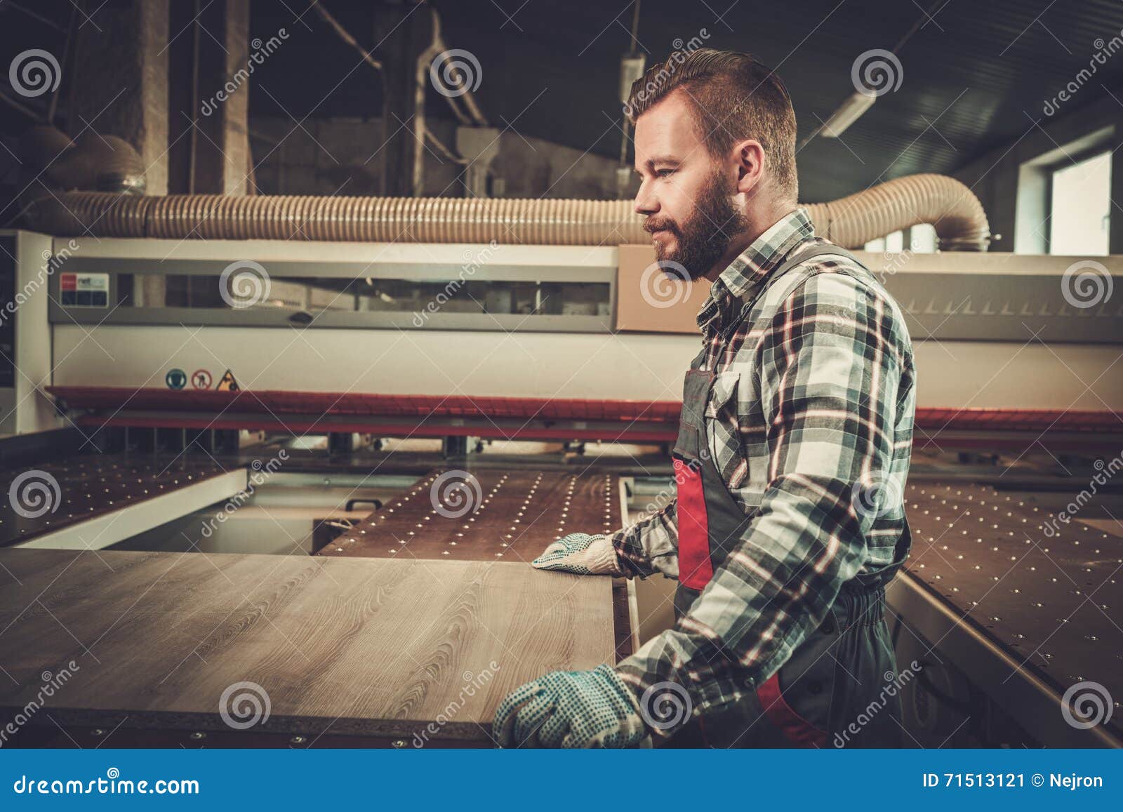 Carpenter Doing His Work in Carpentry Workshop. Stock Image - Image of ...