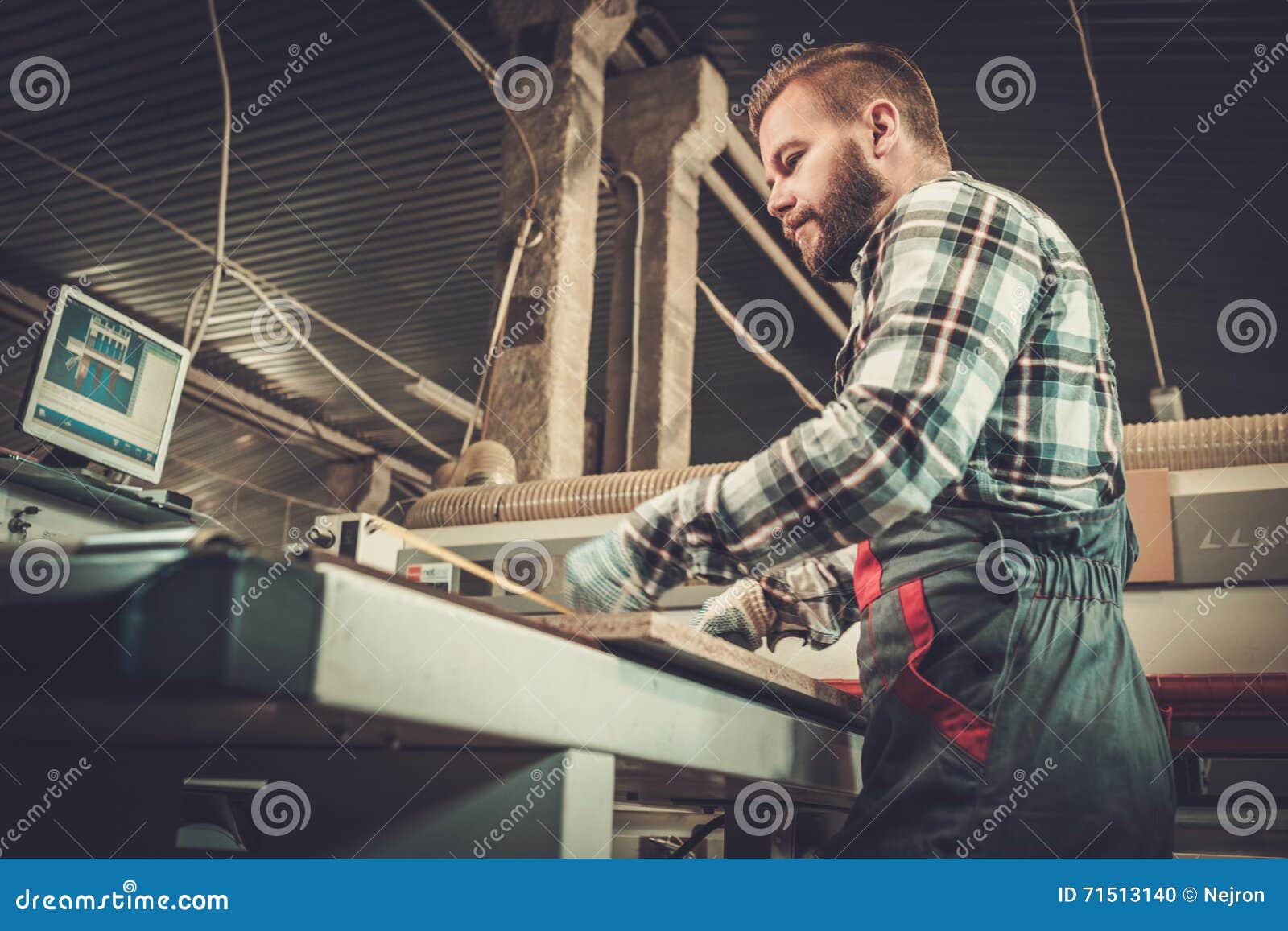 Carpenter Doing His Work in Carpentry Workshop. Stock Photo - Image of ...