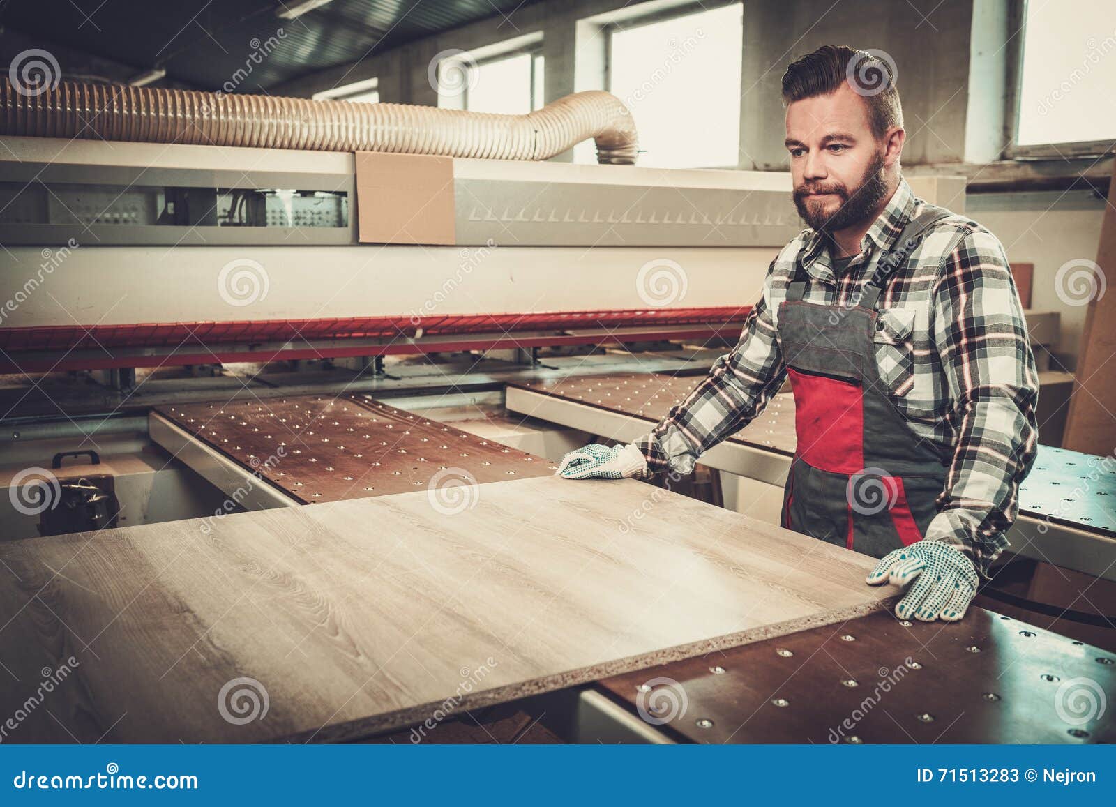 Carpenter Doing His Work in Carpentry Workshop. Stock Image - Image of ...