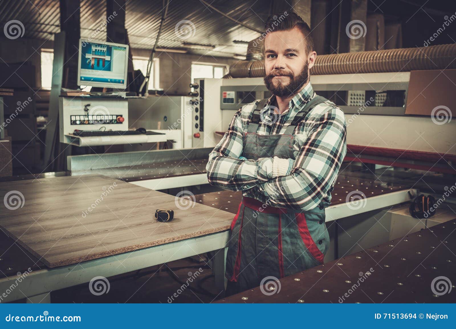 Carpenter Doing His Work in Carpentry Workshop. Stock Photo - Image of ...