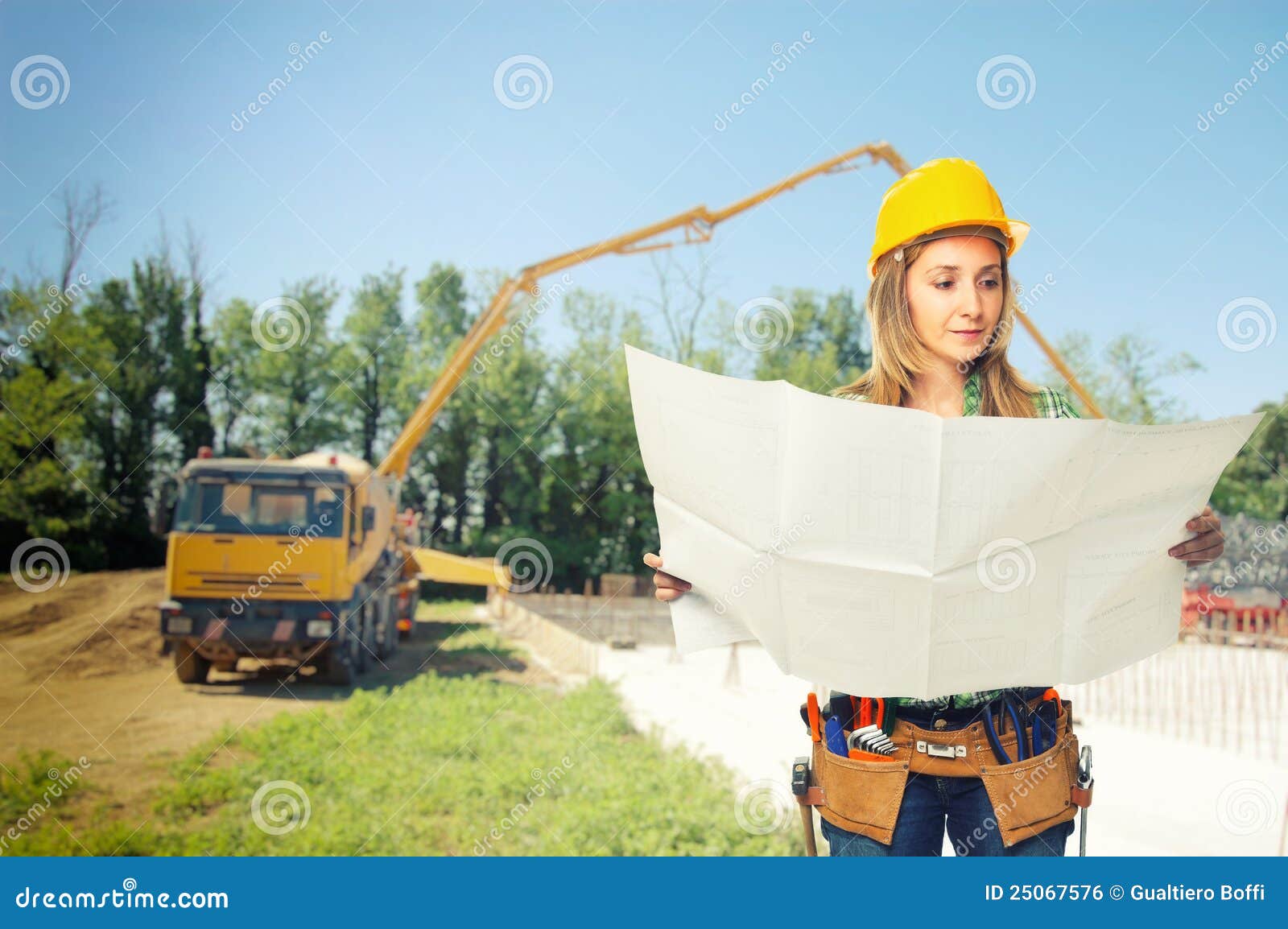 Carpenter on duty stock photo. Image of helmet, caucasian - 25067576
