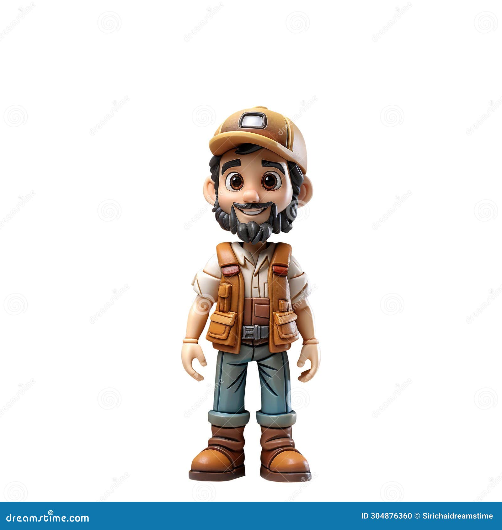 Carpenter Figure Model Standing on White Background, AI Generated Stock ...
