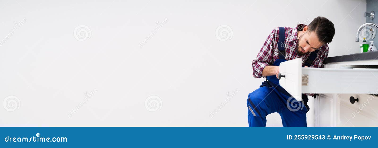 Carpenter Fixing Drawer in Kitchen Stock Image - Image of professional ...