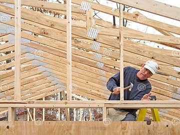 Carpenter framing house stock photo. Image of male, framing - 7100076