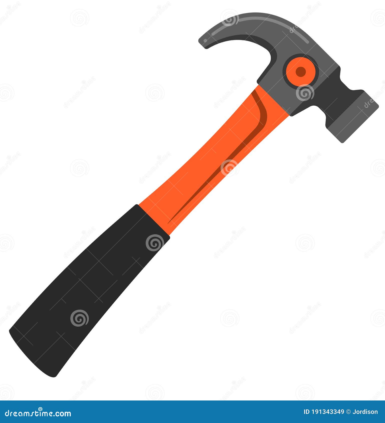 Carpenter Hammer Flat Style Typical Simplistic Hammer Stock ...