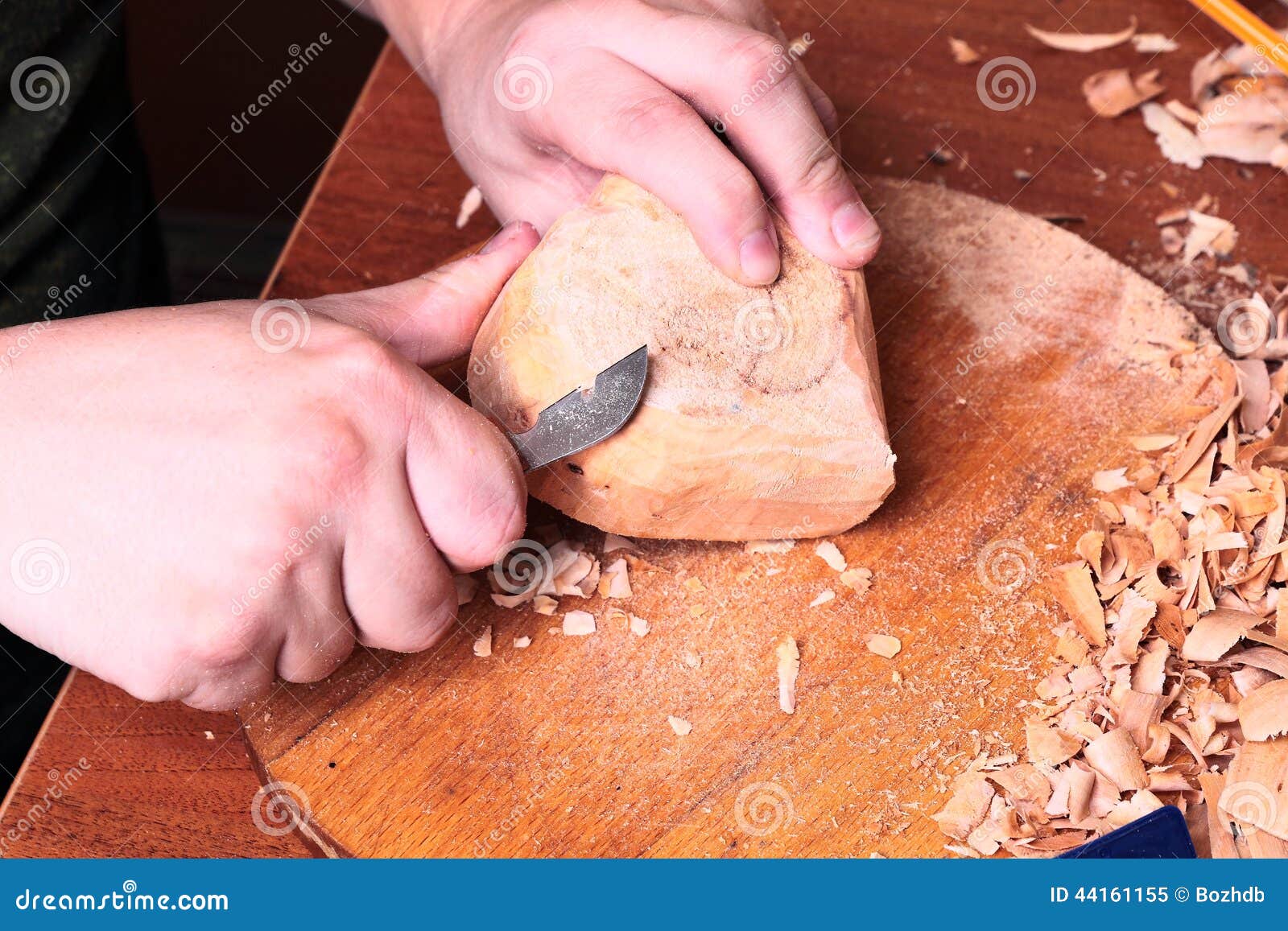 Carpenter Hand Carving Wood Stock Image - Image of creation, board ...