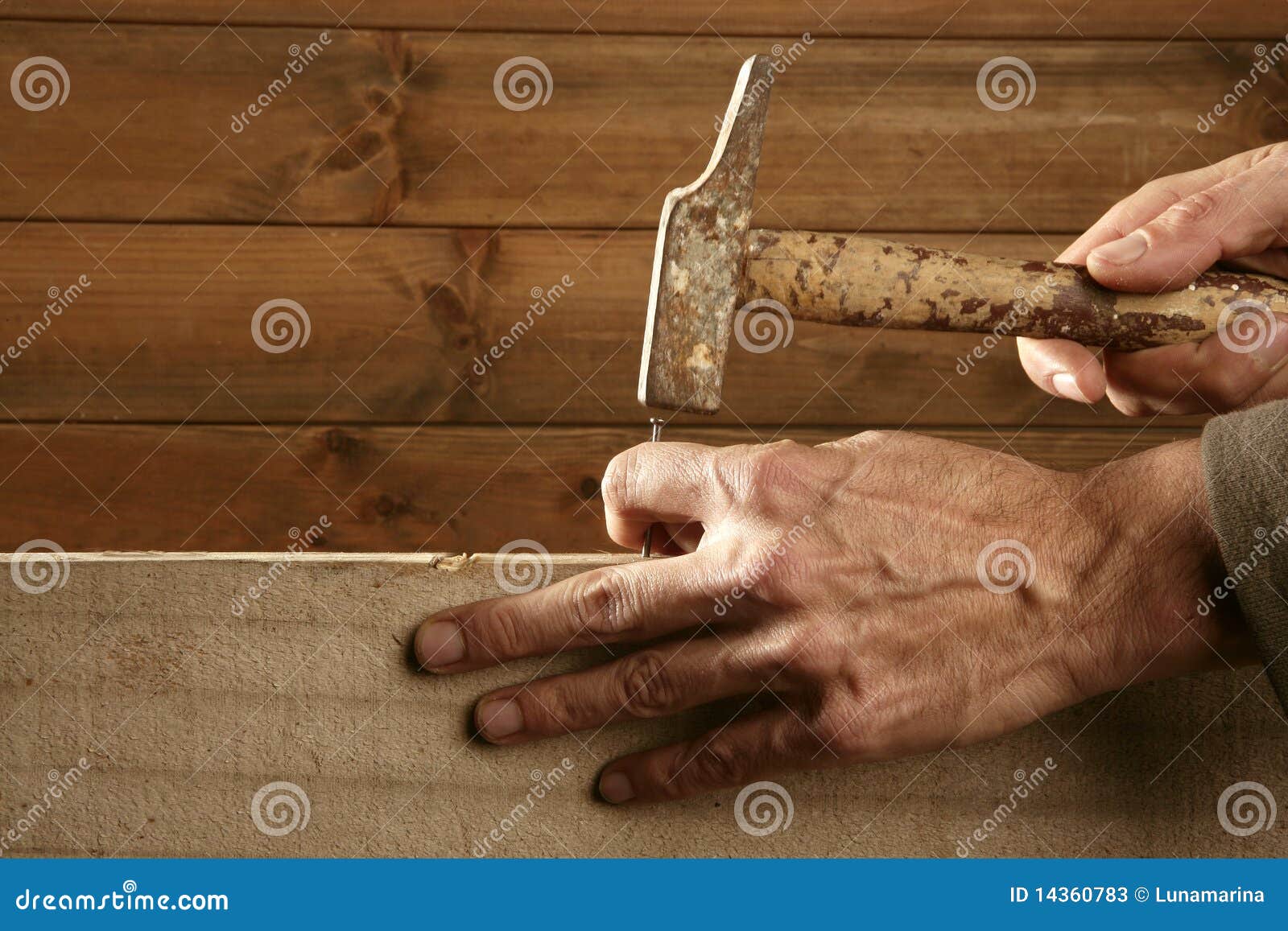 Carpenter Hands In Gloves Electric Plane Planing Lumber, Flying ...