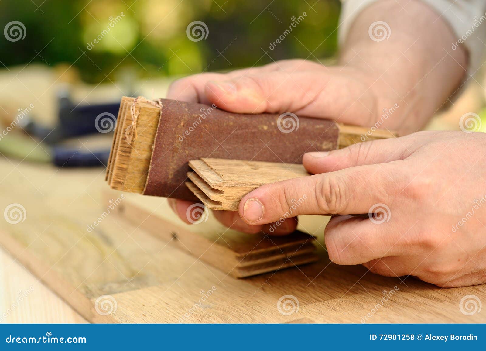 Carpenter Hands at Work with Wood Stock Photo - Image of carpenters ...