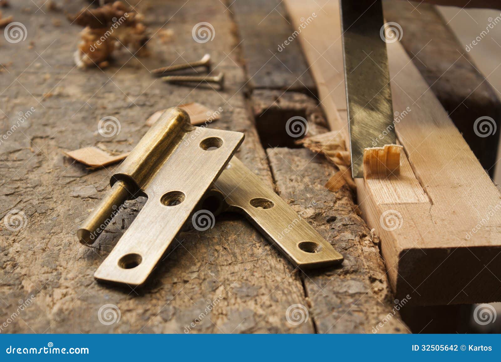 Carpenter with a hinge stock photo. Image of build, home - 32505642