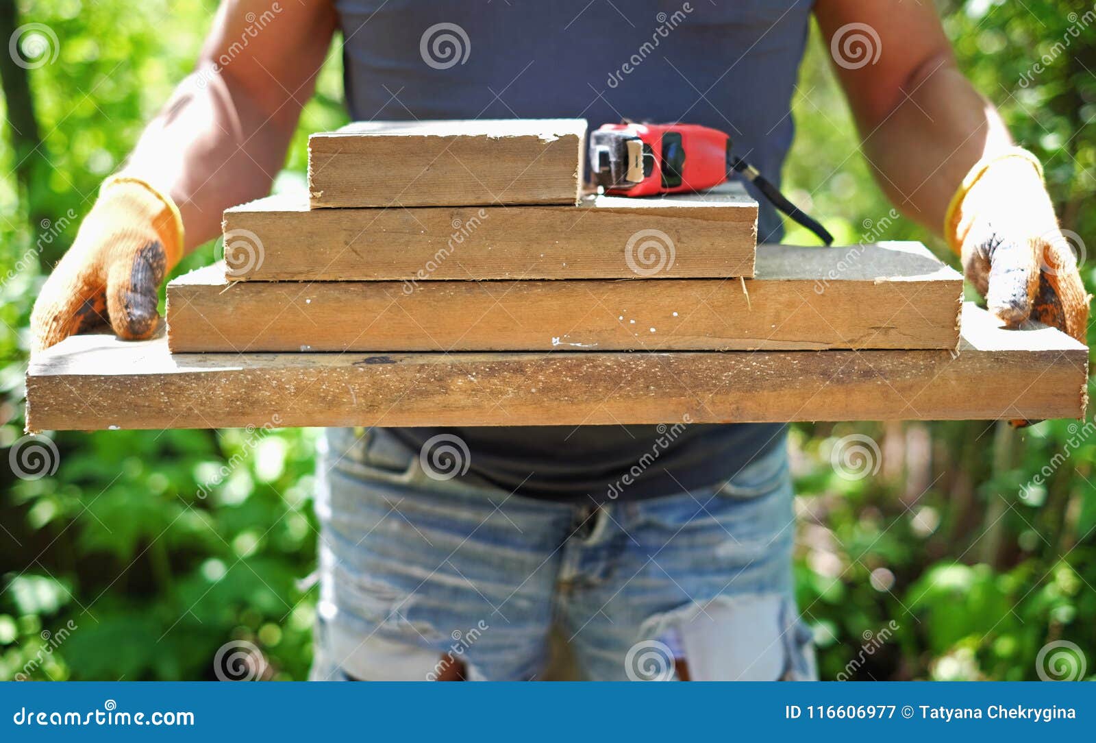 Carpenter Holding Wood in the Hands Stock Image - Image of residence ...