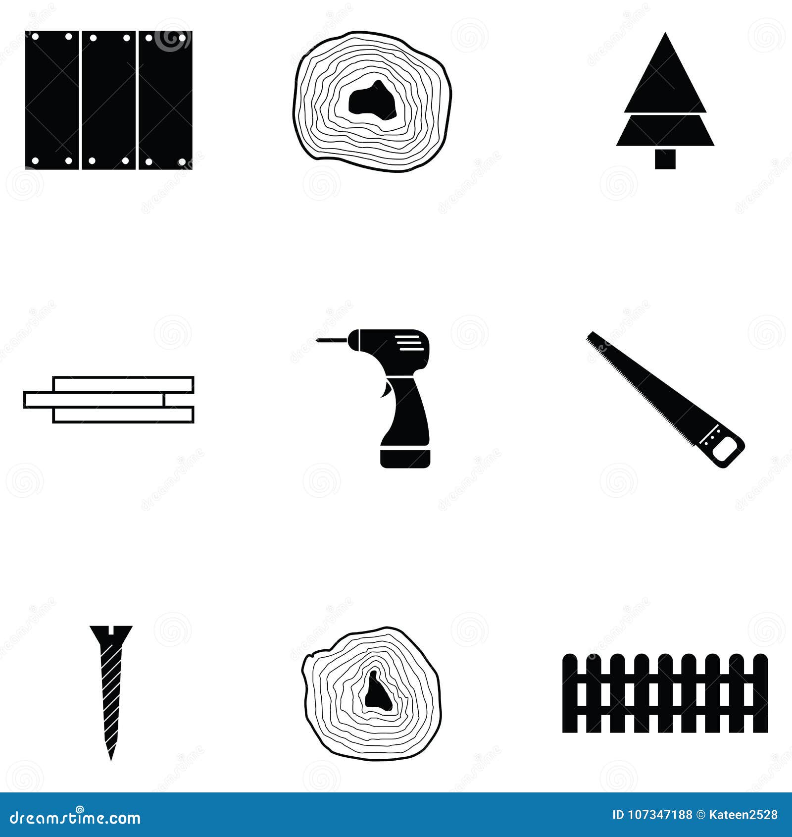 Carpenter icon set stock vector. Illustration of carpenter - 107347188