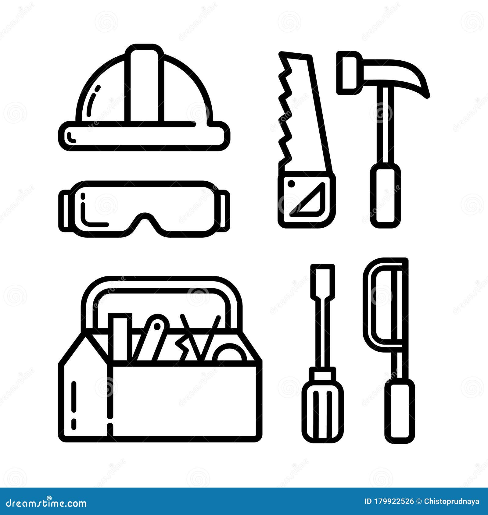 Carpenter icon set stock vector. Illustration of graphic - 179922526