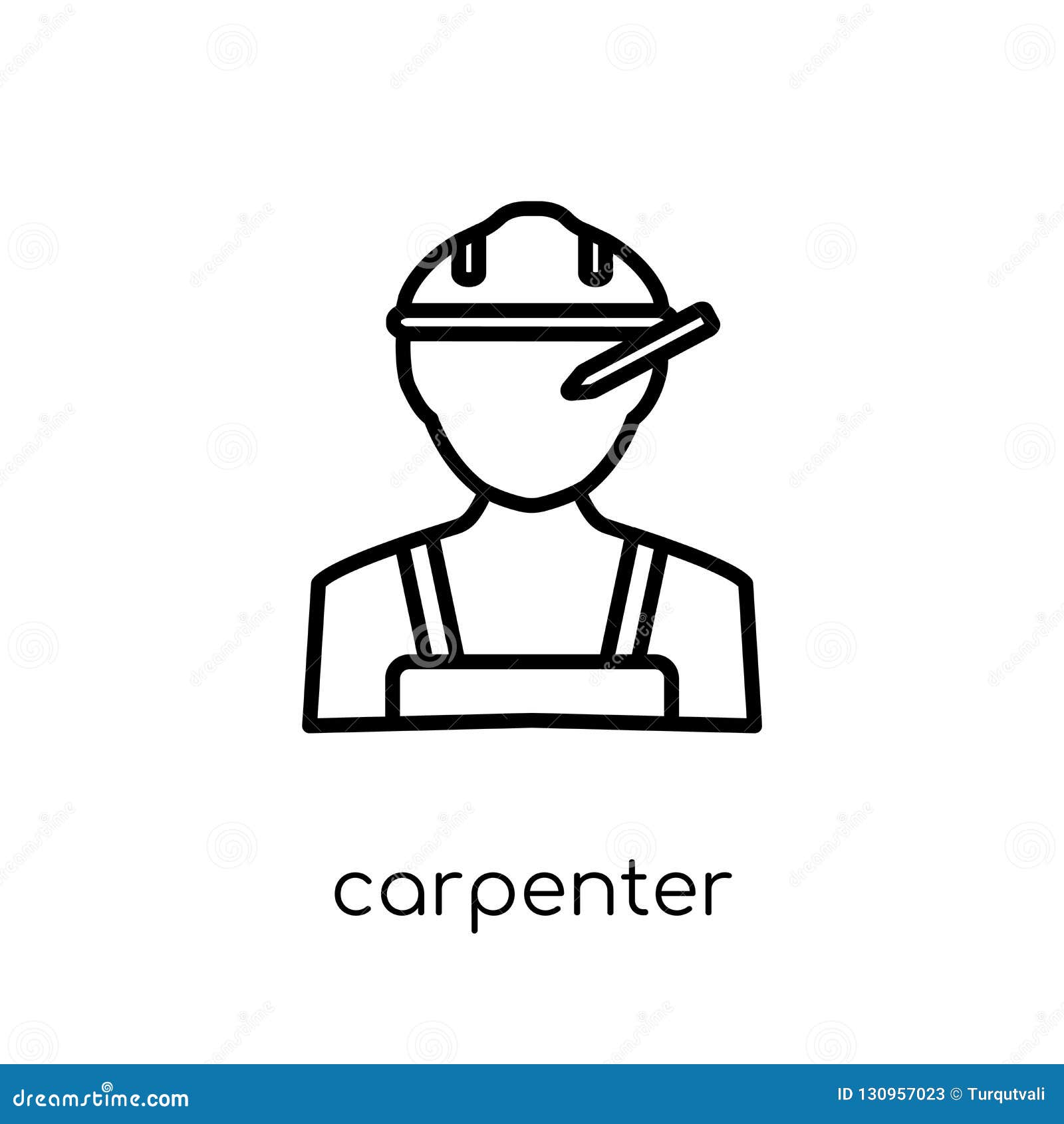 Carpenter Icon. Trendy Modern Flat Linear Vector Carpenter Icon Stock ...