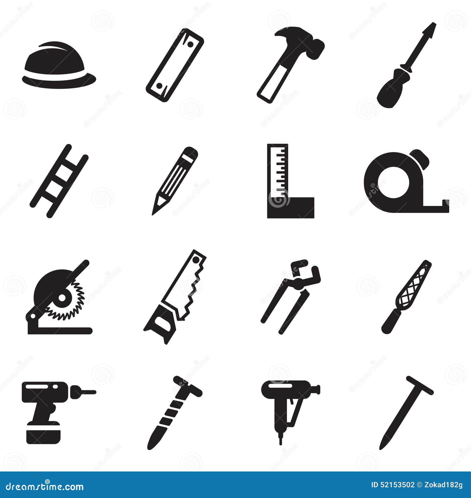 Carpenter Icons stock vector. Illustration of plank, carpenter - 52153502