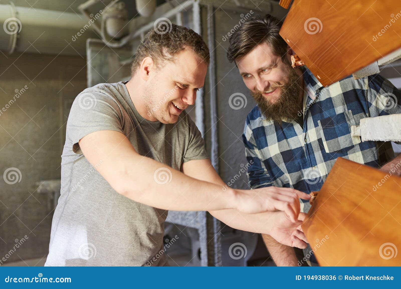 Carpenter Instructor and Apprentice in the Carpentry Stock Photo ...