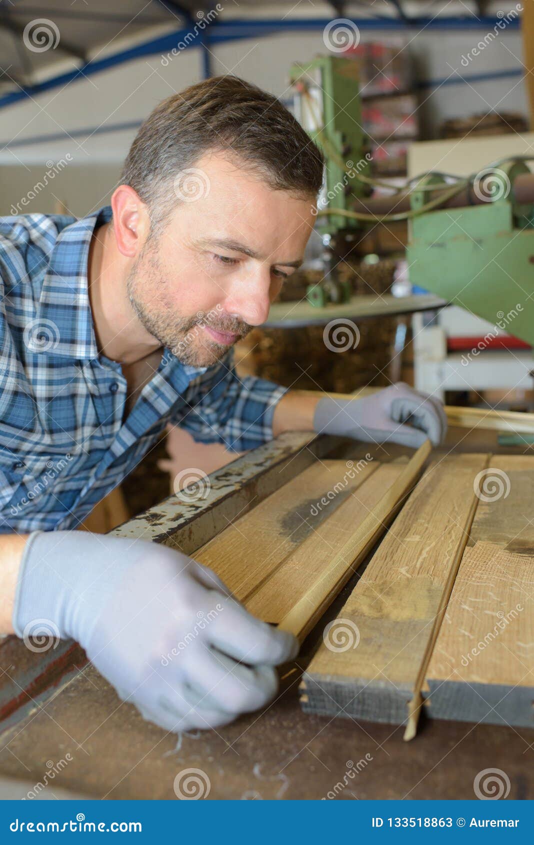 Carpenter Lining Up Tongue and Groove Stock Image - Image of fitting ...