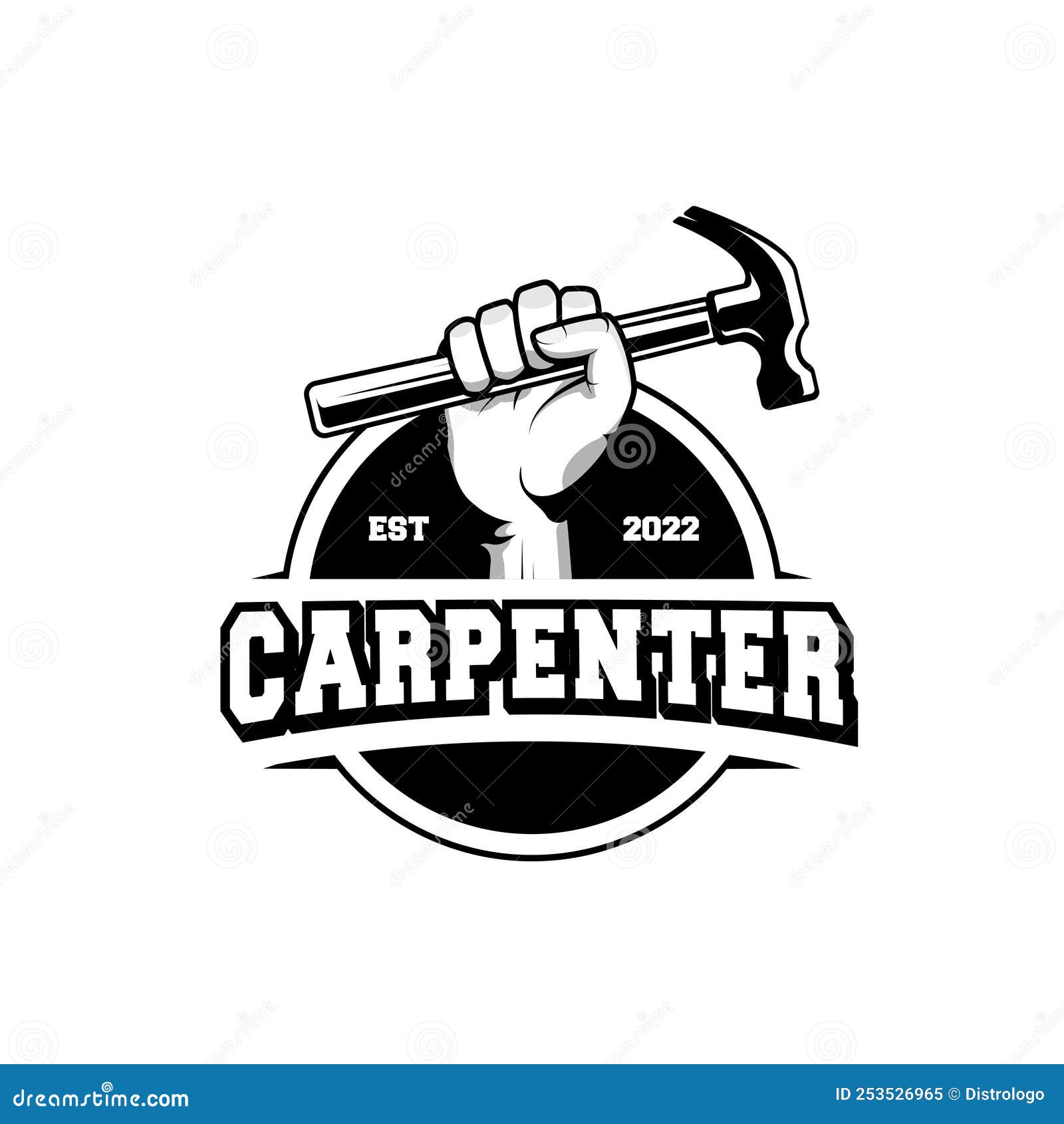 Carpenter Logo Design in Rustic Retro Vintage Style. Handyman Logo ...